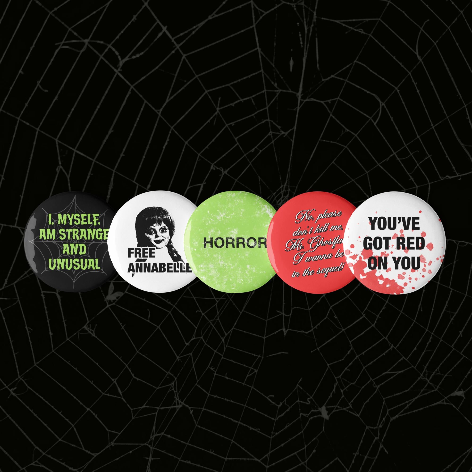 Horror 24/7 Button Set – That's So Niche
